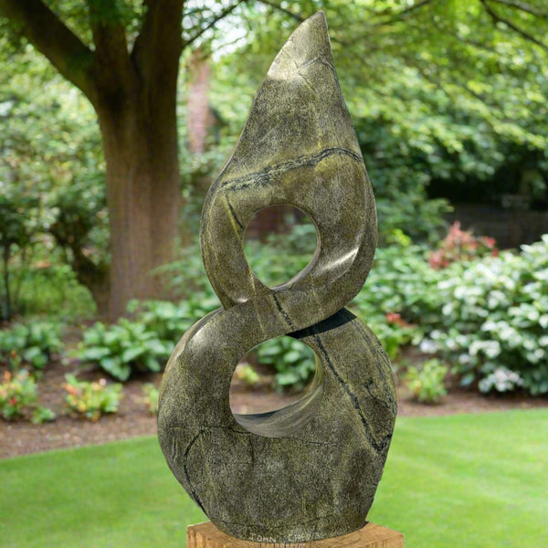"Tranquility" stone carving garden sculpture - African Masters of Stone
